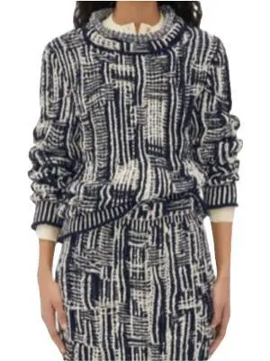 Bottega Veneta Intrecciato Knit Jumper - Navy/dove