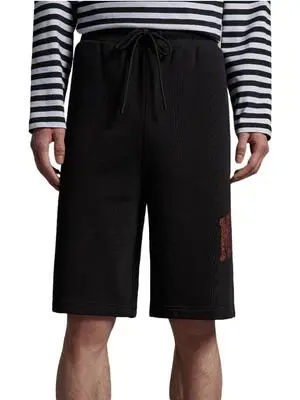 Moncler Logo Fleece Bermuda Shorts - Black
