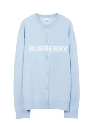BURBERRY Burberry Logo-Print Knit Cardigan