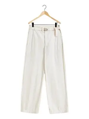 LEMAIRE Seamless Belted Wide-leg Trousers - Light Beige
