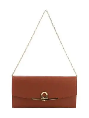 FERRAGAMO Flip Shoulder Bag With Chain Strap - Red