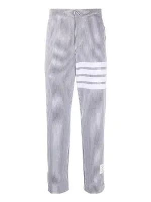 Thom Browne 4-bar Seersucker Tailored Trousers - Grey