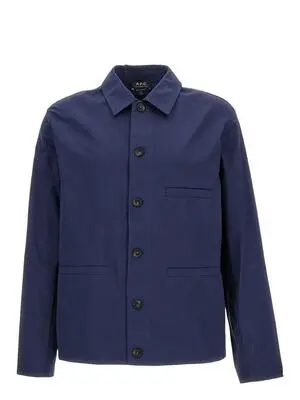 A.p.c. Welt-pocket Long-sleeved Shirt - Blue