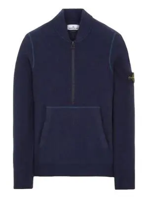 Stone Island Sanding Effect Knitted Pullover - Blue