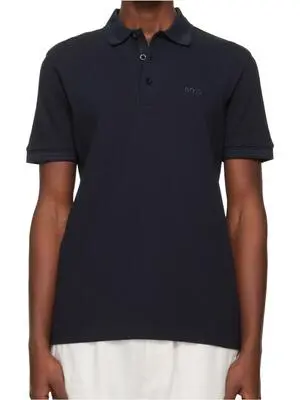 Hugo Boss Boss Hugo Boss Logo Embroidered Short-Sleeved Polo Shirt Black