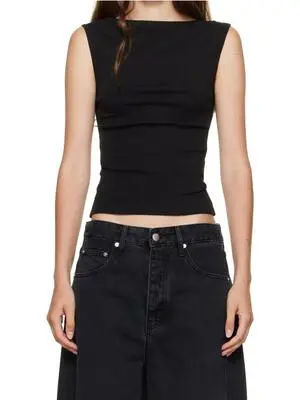 ST. AGNI Boat-necked Vest - Black