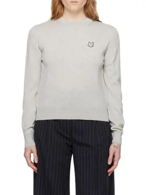 Maison Kitsuné Fox Head Patch Knitted Jumper - Gray