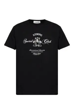 Iceberg Bear Printed Crewneck T-shirt - Black