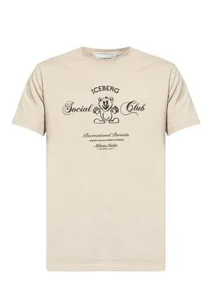 Iceberg Bear Printed Crewneck T-shirt - Beige