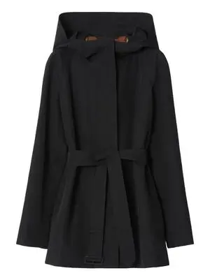 Burberry Belted-waist Hooded Coat - Black