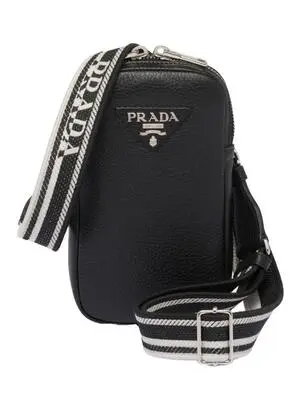 PRADA Prada Leather Mini-Bag With Embroidered Shoulder Strap