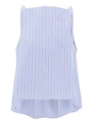 Sacai Boat Neck Pleated Poplin Camisole - Blue