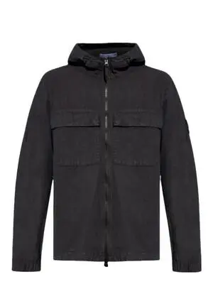 Stone Island Stone Island Compass-Badge Hooded Jacket Blue