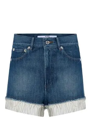 A.p.c. A.P.C. Mid-Rise Layered Denim Shorts Blue