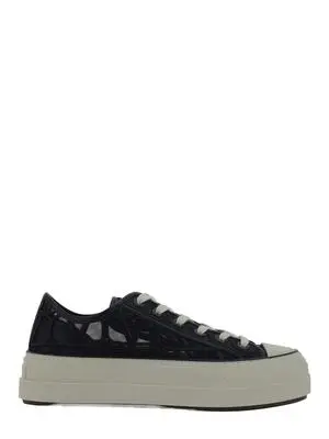 Valentino Garavani Toile Iconograph Totaloop Lace-up Sneakers - Black