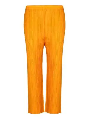 PLEATS PLEASE BY ISSEY MIYAKE High-waisted Cropped Trousers - Orange