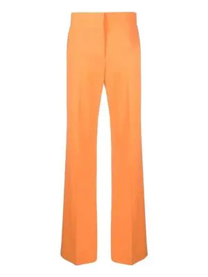MSGM High-waisted Wide Leg Pants With Belt Rings - Orange