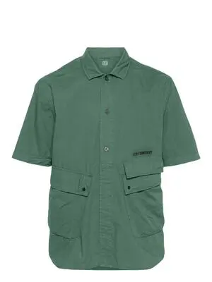 C.P. COMPANY Logo-embroidered Cotton Shirt - Green