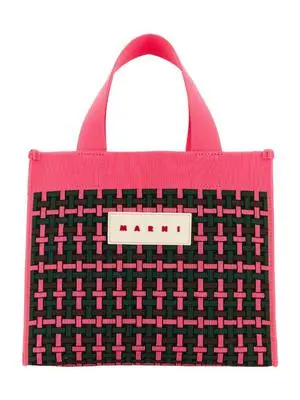 Marni Logo Patch Jacquard Tote Bag - Red