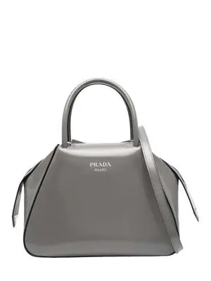 Prada Logo Shoulder Bag - Marble Grey