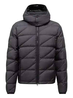 Moncler Sciros Diagonal-quilted Hooded Short Down Jacket - Black