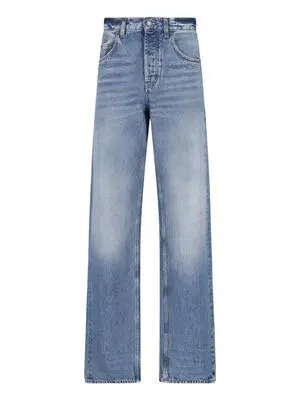 SAINT LAURENT Saint Laurent Logo Patch Mid-Rise Jeans
