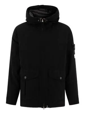 Stone Island David Tc Down Hooded Jacket - Black