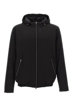 Herno Quilted Hooded Jacket - Black