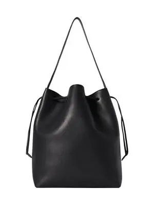 THE ROW Belvedere Drawstring Bucket Bag - Black