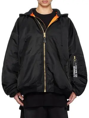 Vetements Embroidered Double-sided Bomber Jacket - Black
