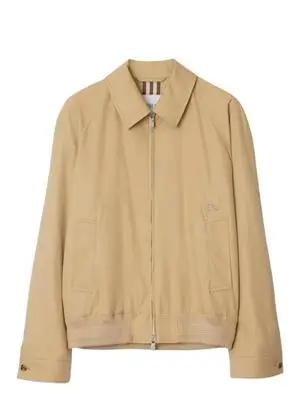 Burberry Zip-up Jacket With Equestrian Knight Embroidery - Flaxen