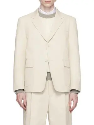 Thom Browne Single-breasted Unconstructed Jacket - White