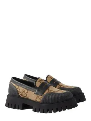 Gucci Maxi Gg Slip-on Loafers With Lug Sole - Black