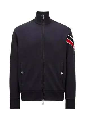 Moncler Logo Patch Zip-up Sweatshirt - Night Blue