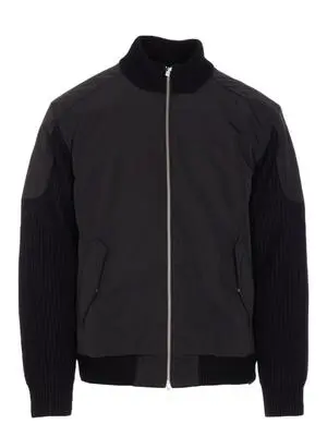 Moose Knuckles Contrast-panel Bomber Jacket - Black