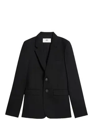 Ami V-neck Single-breasted Blazer - Black