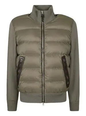 TOM FORD Padded Wool Zip-up Jacket - Green