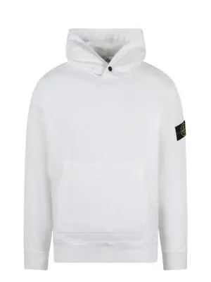 Stone Island Long-sleeved Logo Patch Hoodie - White