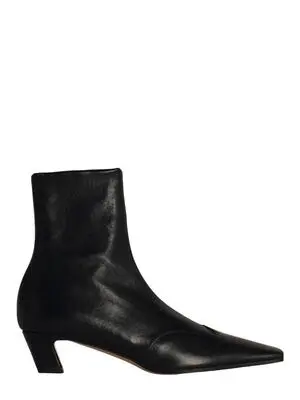 Khaite Nevada Almond Toe Ankle Boots Black