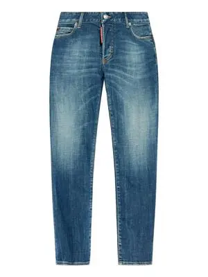 Dsquared2 Logo Patch Skinny Jeans - Blue