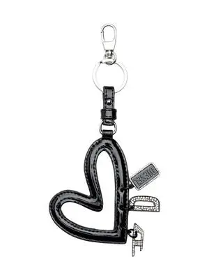 DIESEL® Glossy Finish Embellished Heart Charm - Black