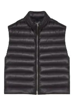JIL SANDER Quilted Zipper Vest - Black