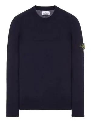 Stone Island Compass Motif Crew Neck Jumper - Blue