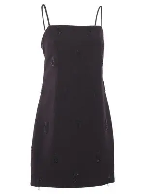 P.a.r.o.s.h Embellished Sleeveless Mini Dress - Black