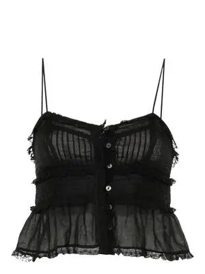 Isabel Marant Étoile Gloria Cropped Blouse - Black