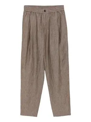 Giorgio Armani Relaxed Fit Pleated Pull-on Trousers - Gray