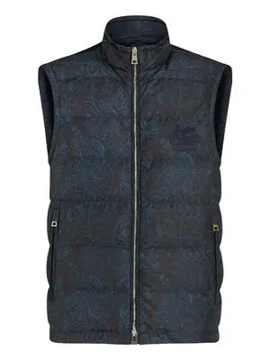Etro Sleeveless Paisley Printed Down Jacket - Black