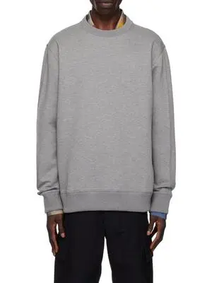 Givenchy Logo Embroidered Ribbed Round Neck Sweater - Gray