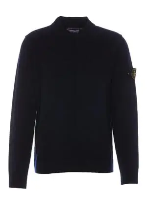 Stone Island Long Sleeve Round Neck Sweater - Blue