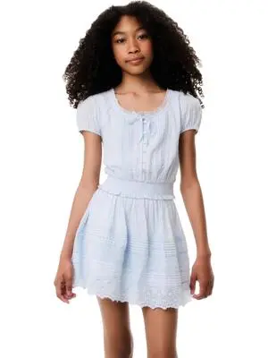 LoveShackFancy Mini Sani Skirt - Blue Finch